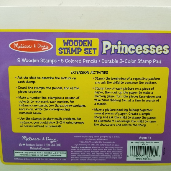 Melissa and Doug | Toys | Melissa Doug 248 Wooden Princess Stamp Set ...